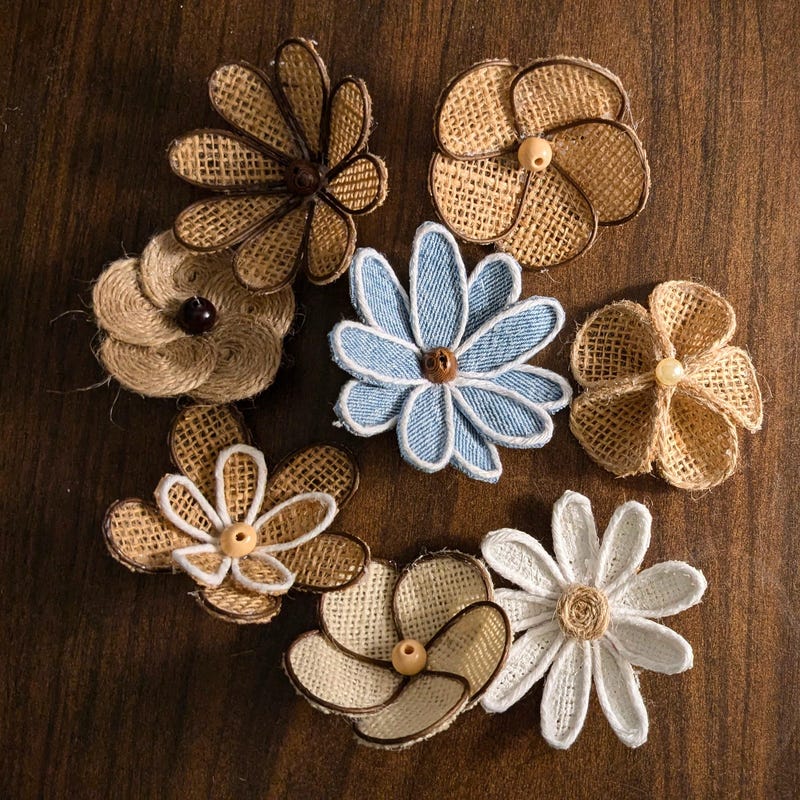 Burlap Flower - Etsy