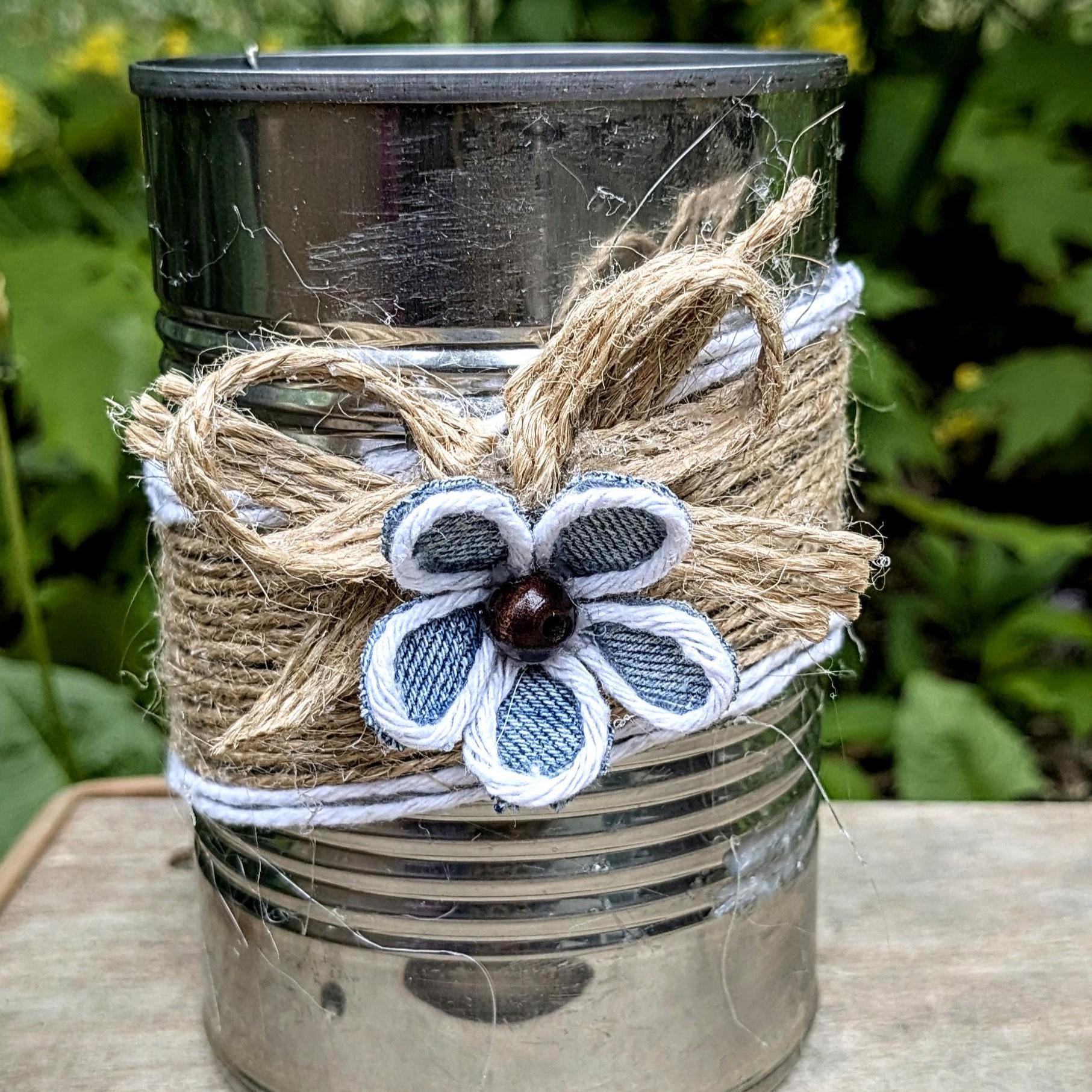 Handmade Rustic Tin Can Vase: Rustic Farmhouse Decor - Etsy