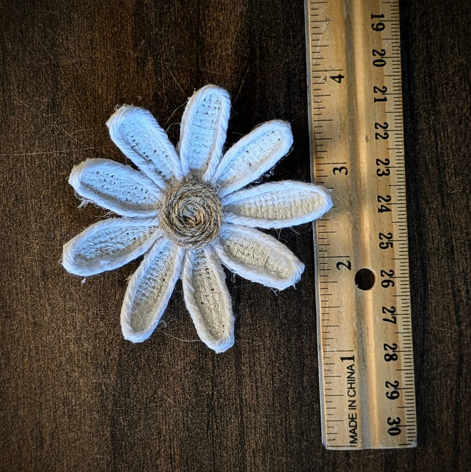 Handmade Burlap & Denim Flower Embellishments: Rustic DIY Decor (2-3 ...