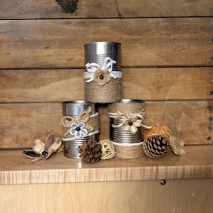 Handmade Rustic Tin Can Vase: Rustic Farmhouse Decor - Etsy