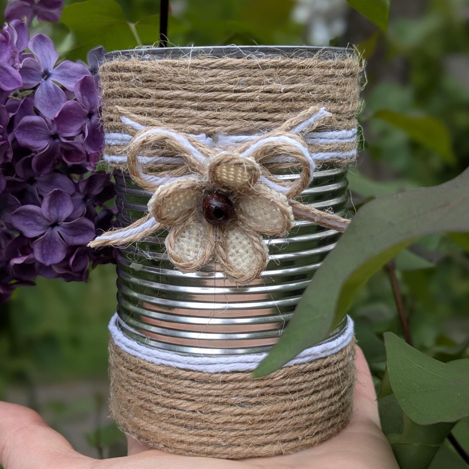 Handmade Rustic Tin Can Vase: Rustic Farmhouse Decor - Etsy