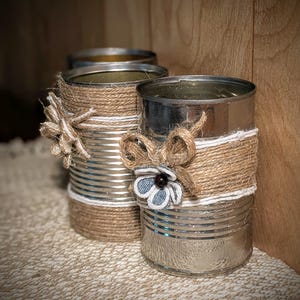 Handmade Rustic Tin Can Vase: Rustic Farmhouse Decor - Etsy