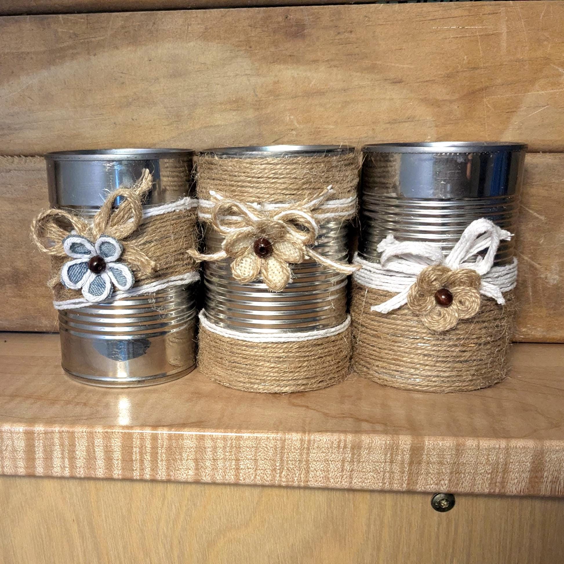 Handmade Rustic Tin Can Vase: Rustic Farmhouse Decor - Etsy