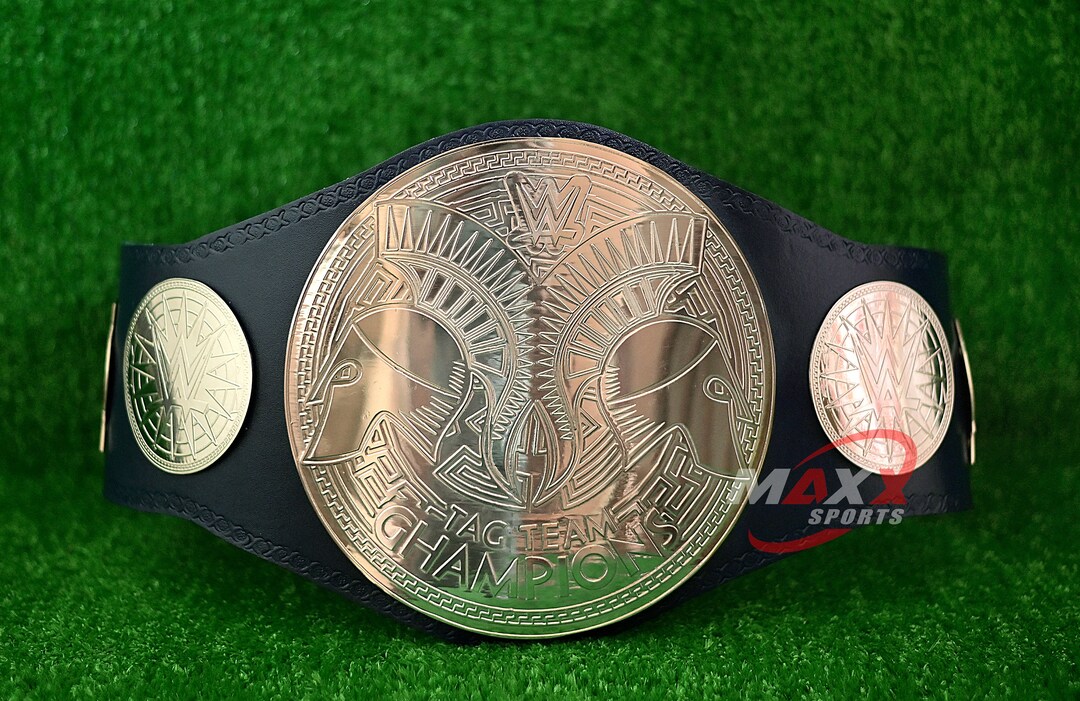 WWE Smackdown Tag Team Championship Belt Genuine Leather Strap 2MM ...