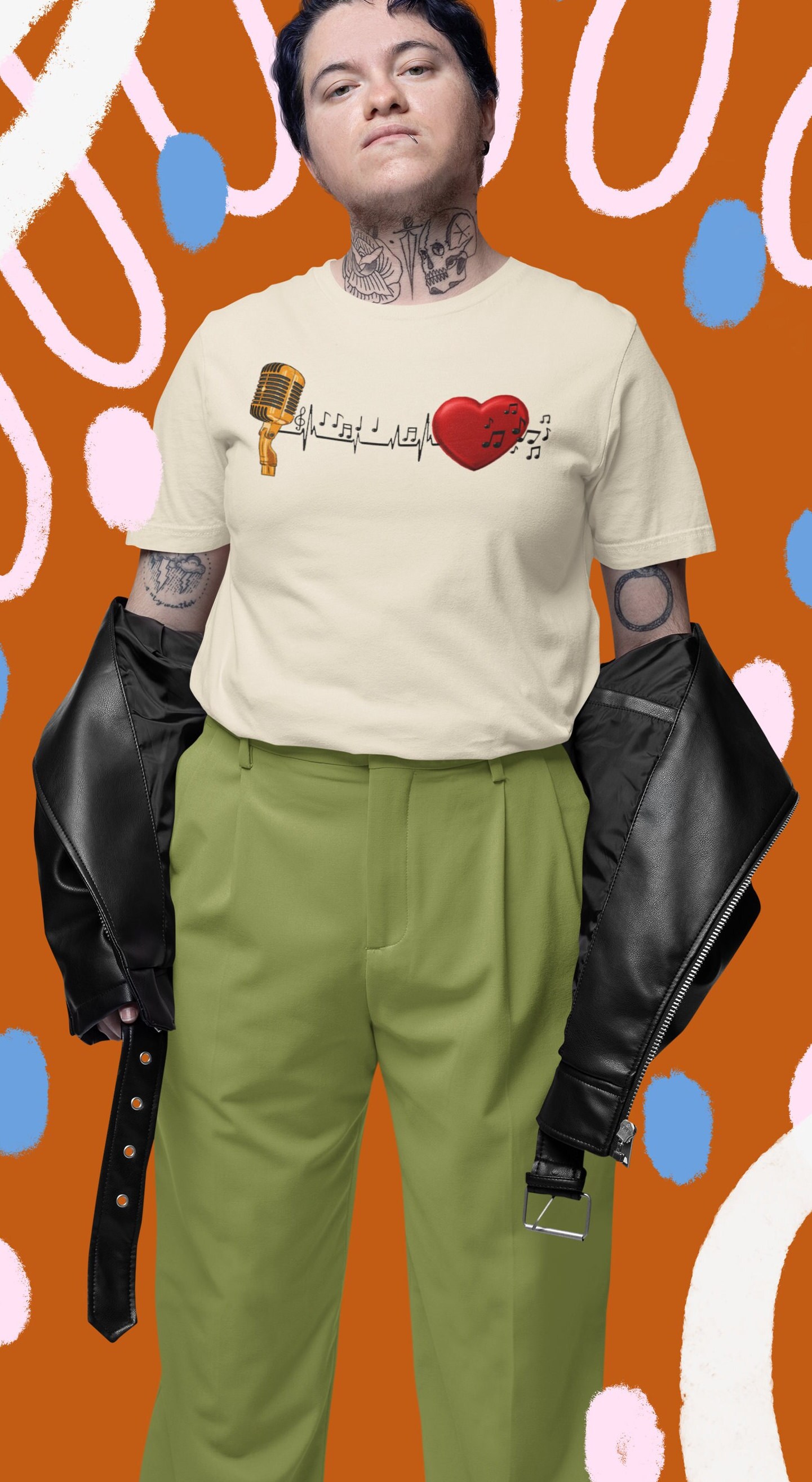 Singer T-shirt, Love Music Shirt, Music Lover T-shirt, Heart Music ...