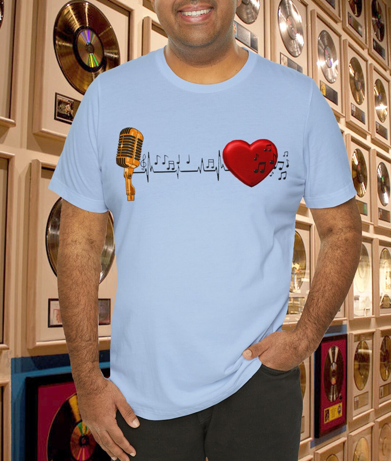 Singer T-shirt, Love Music Shirt, Music Lover T-shirt, Heart Music ...