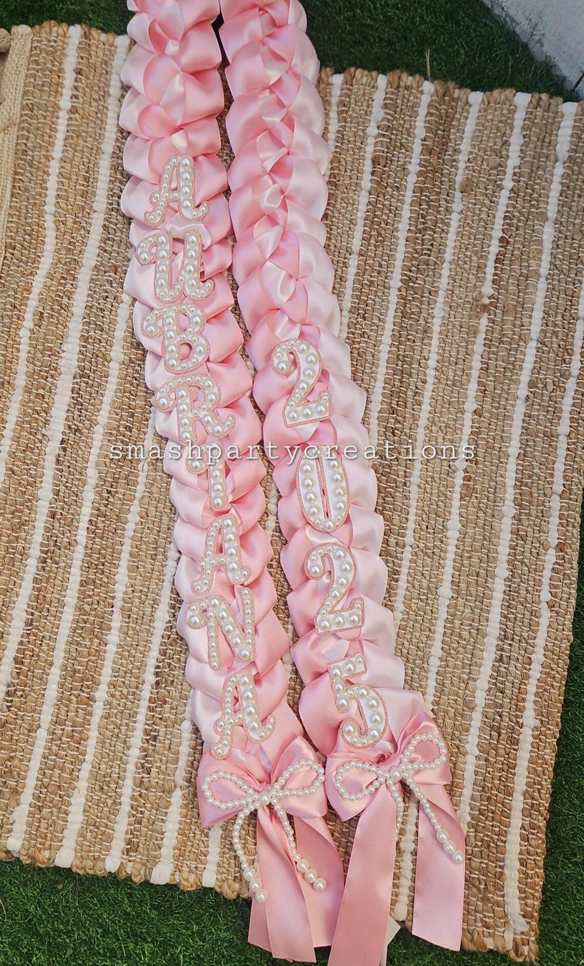 Personalized Pearl Graduation Lei, Satin Ribbon, Class of 2026 - Etsy