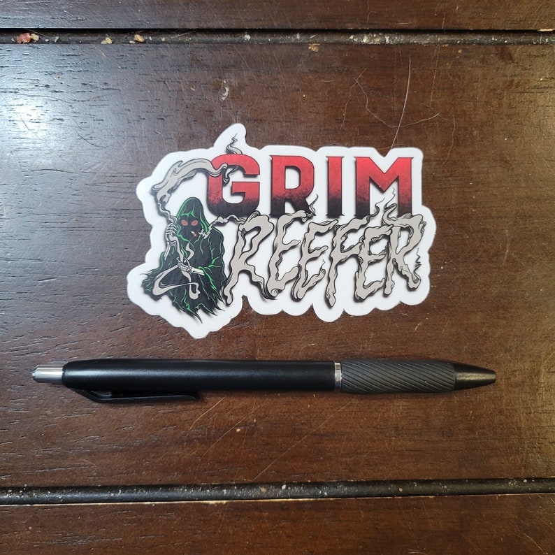 Grim Reefer Logo Sticker - Etsy