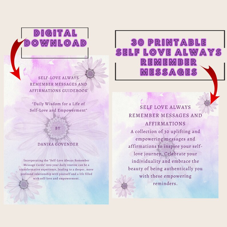 Self-love Always Remember Message and Affirmation Cards Plus Guidebook ...