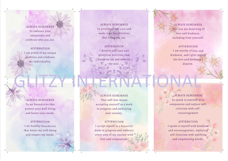 Self-love Always Remember Message and Affirmation Cards Plus Guidebook ...