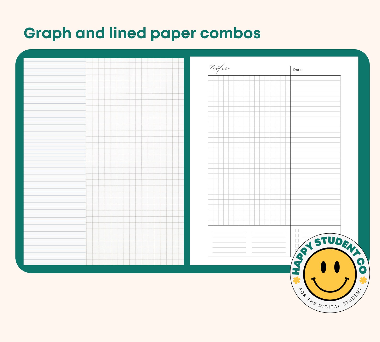 Graph and Lined Paper Variation Pack ~ Digital Notes Download - Etsy