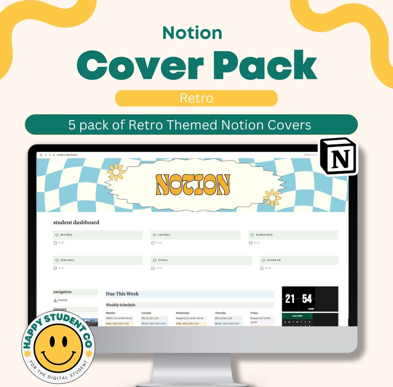 Notion Covers ~ Retro Notion Covers ~ 5 Pack ~ Retro Notion Designs - Etsy