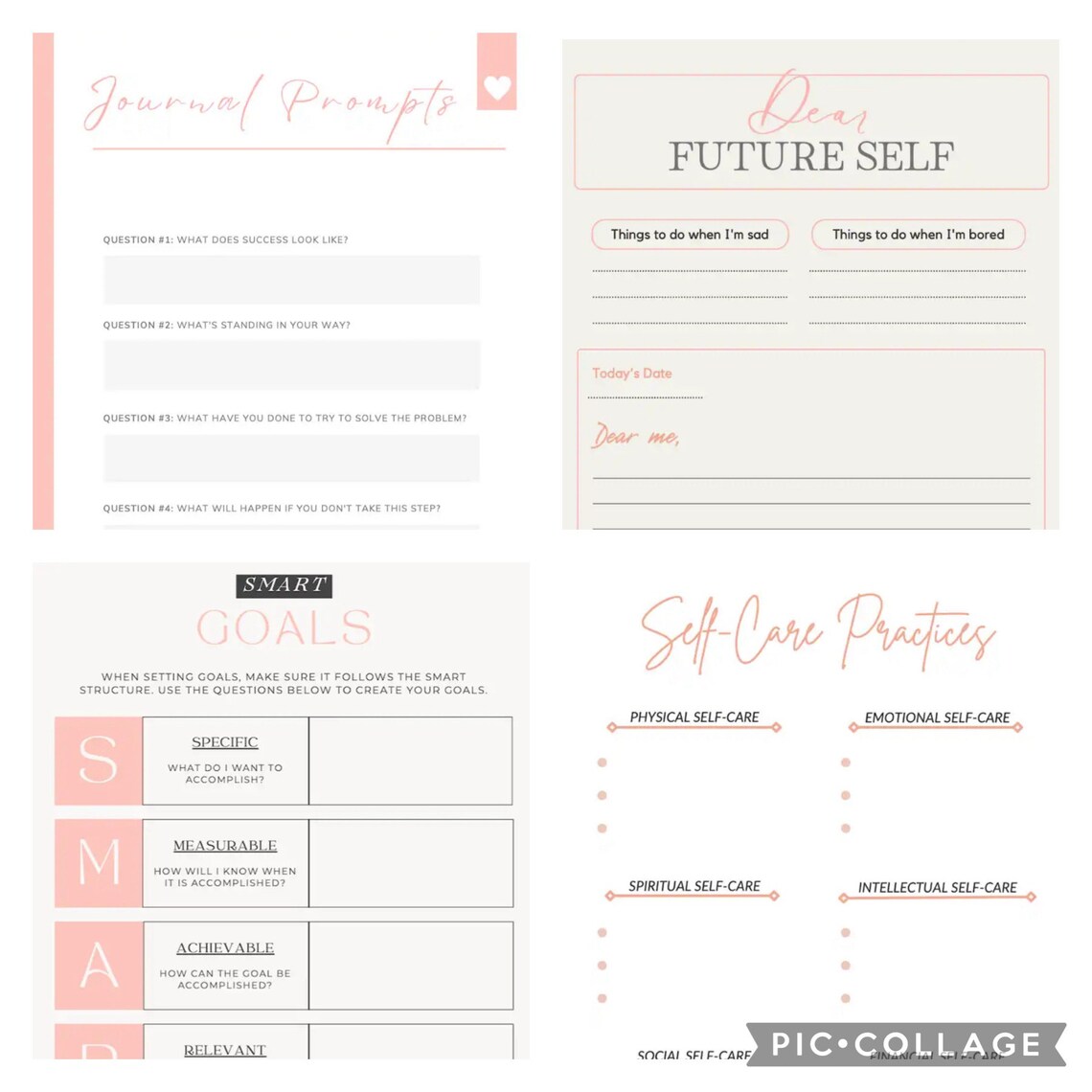 Self-care & Coping Skills Workbook - Etsy