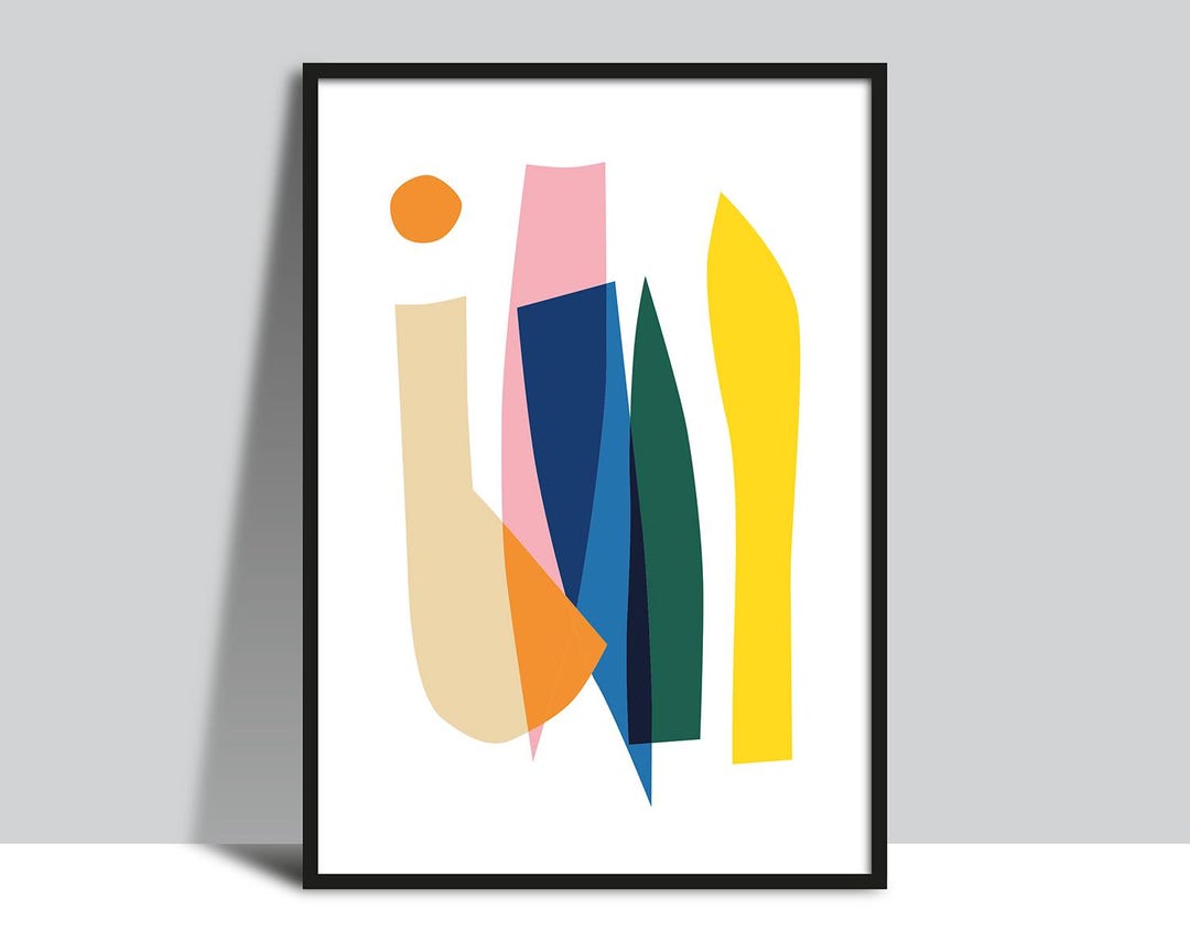 Original Printable Abstract Shapes Wall Art Instant, Bright Modern ...