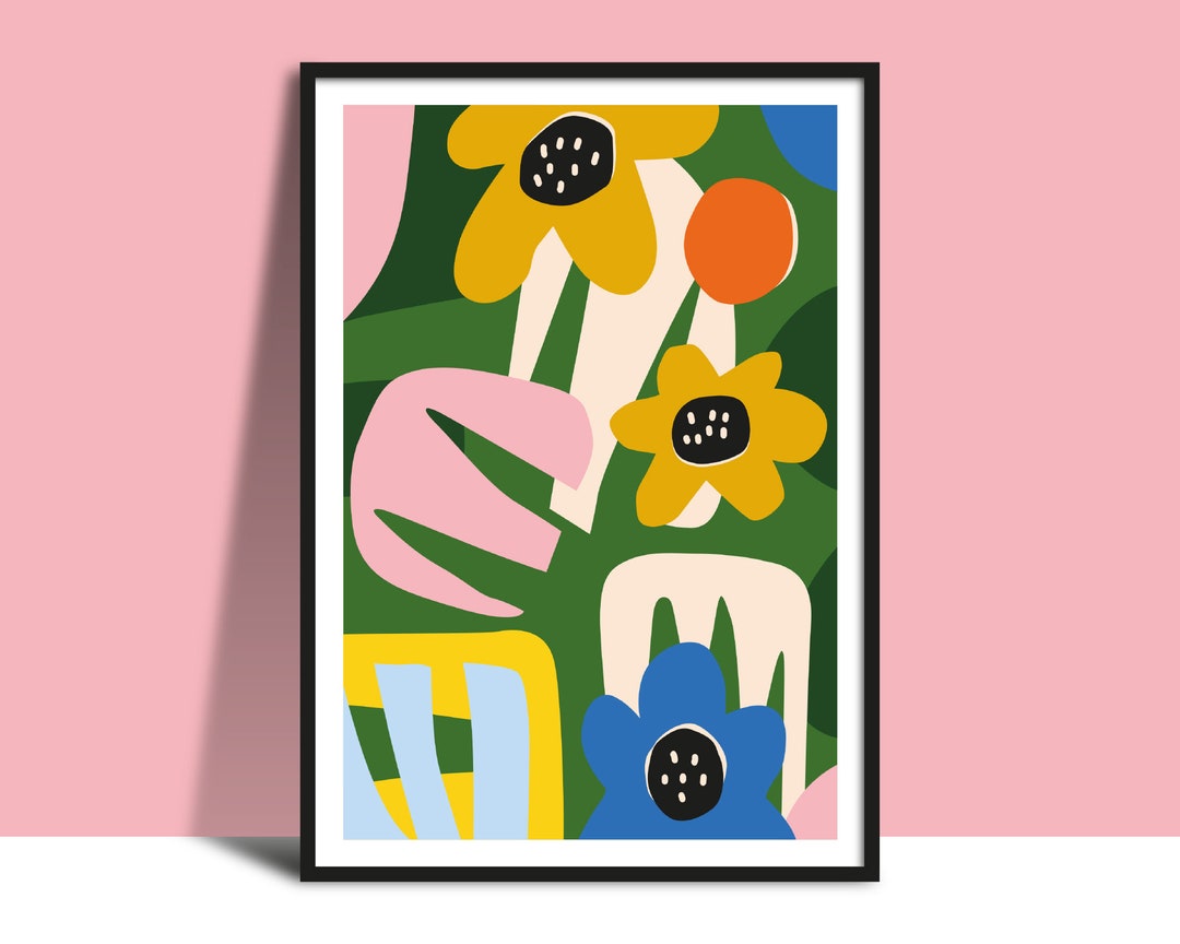 Flowers Abstract Collage Wall Art Instant Download Printable, Graphic ...
