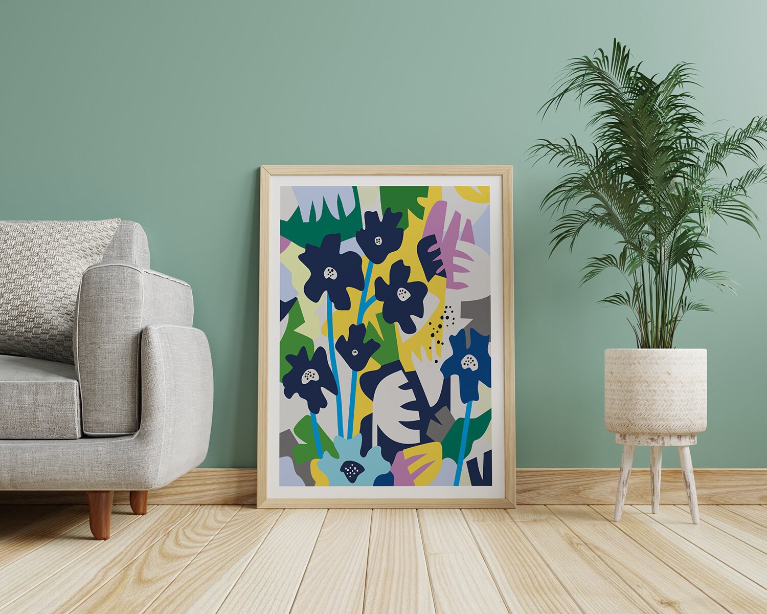 Flowers Abstract Collage Wall Art Instant Download Printable, Graphic ...