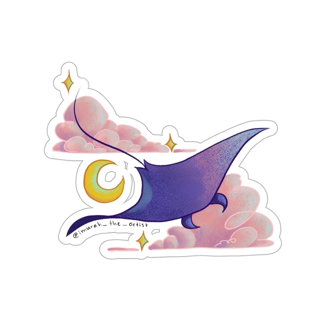 Flying Manta Ray Sticker // Mystical Clouds Manta Ray Sticker // Manta ...