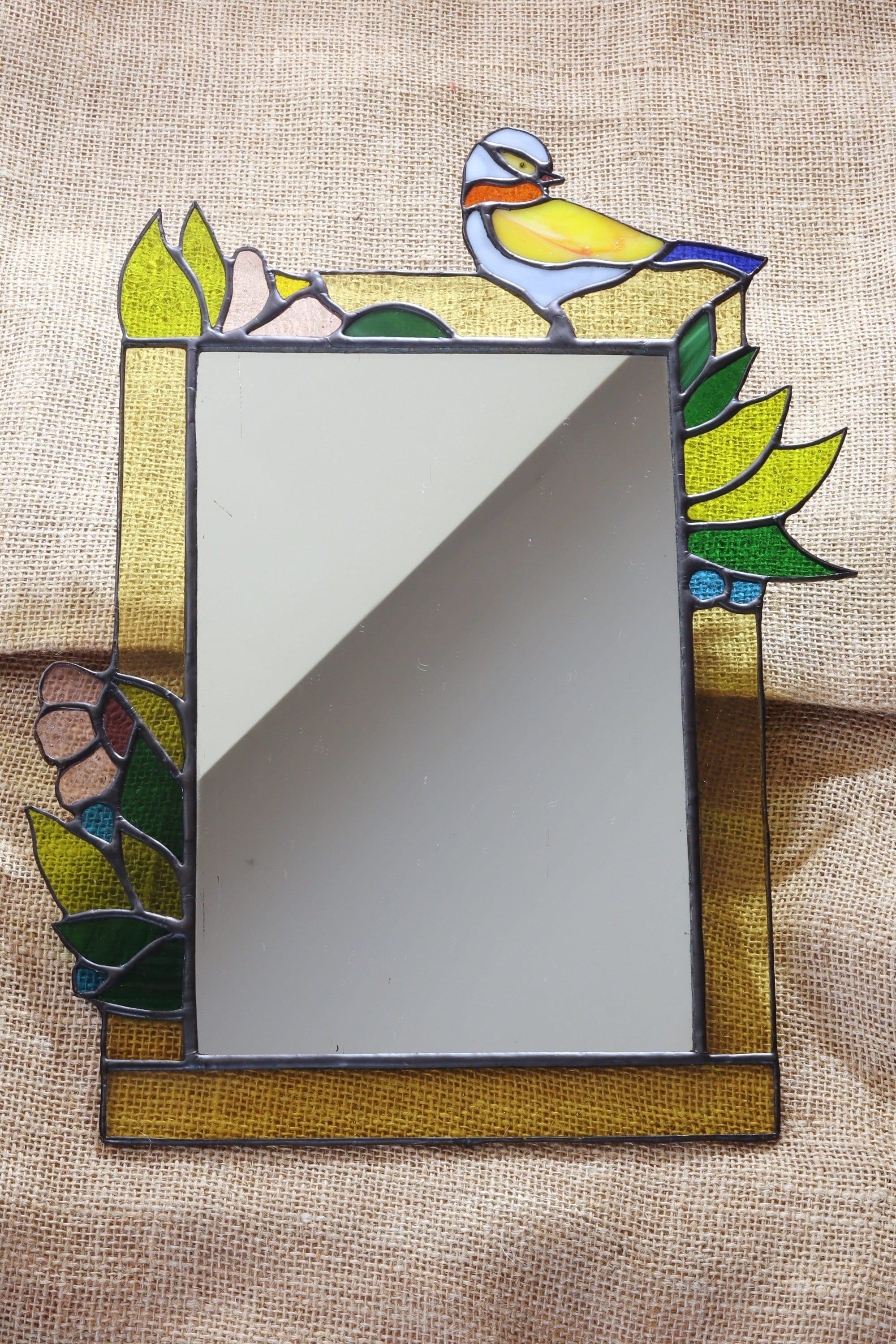 Elegant Stained Glass Mirror Nature Floral Interior Decor - Etsy