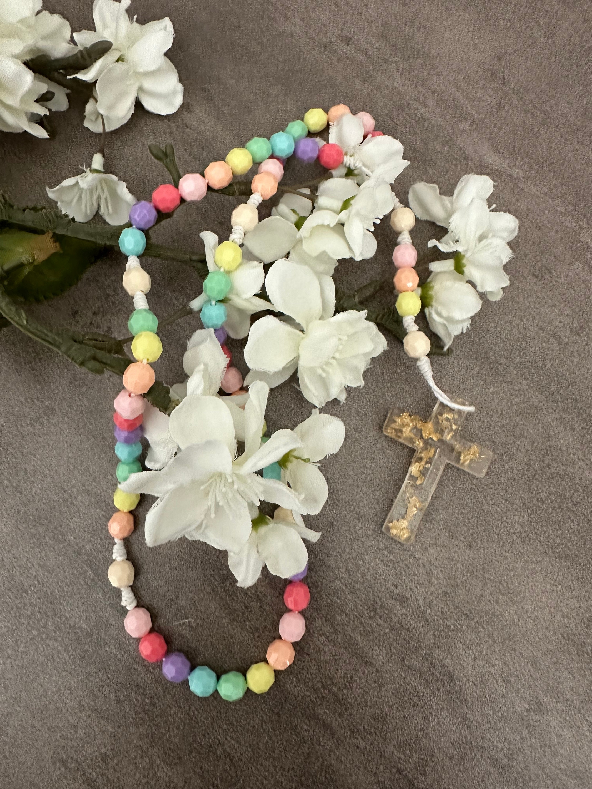 Sign of Peace Rosary pastel Rainbow - Etsy