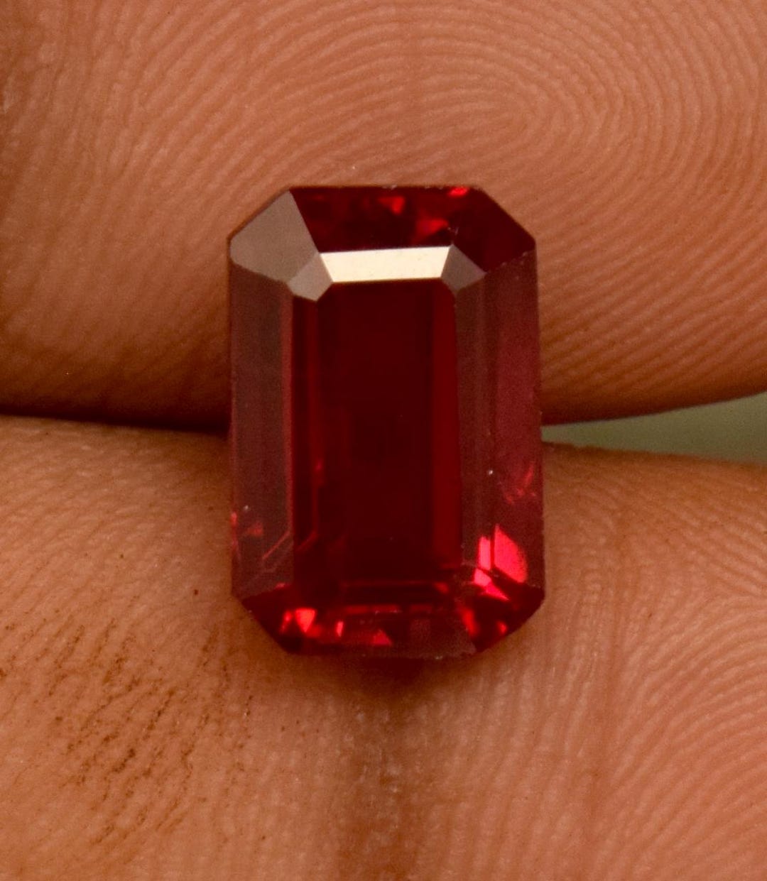 Mozambique Red Ruby Gemstone 6.50 Ct Certified Emerald Cut Lab Grown ...