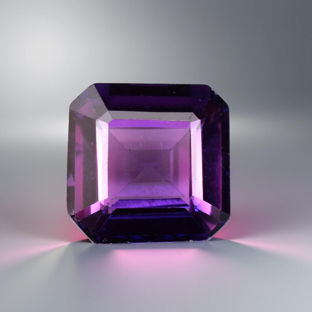 Square Emerald Cut Bio Color Sapphire: 8.55 Ct Natural Loose Gemstone ...