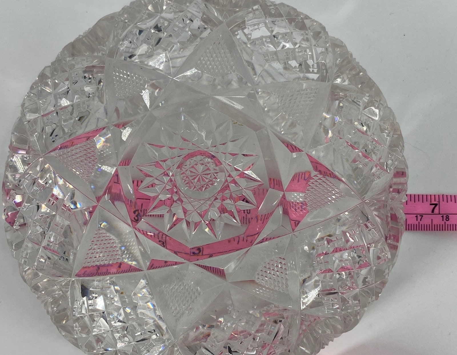 1940's VINTAGE Cut Crystal Bowl Sawtooth Edge Brilliant American - Etsy