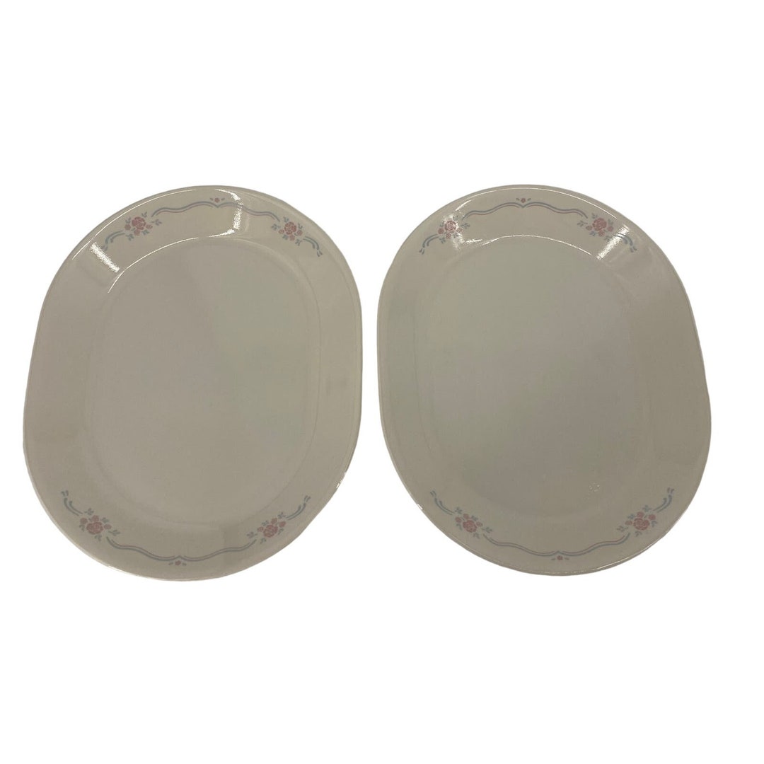 2 VTG Corning Corelle Dinner Serving Platter English Breakfast Pattern ...