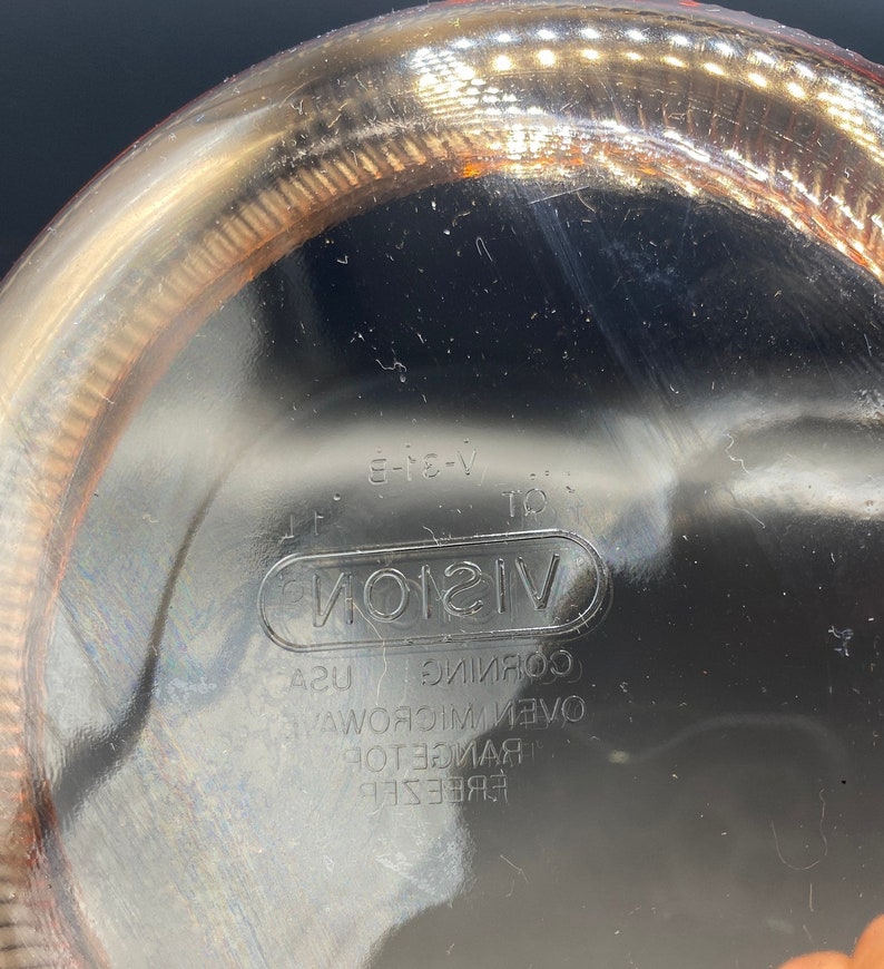 VTG Set 4 Corning PYREX Vision Ware 1 Qt Ribbed Glass Dutch Oven Lid ...