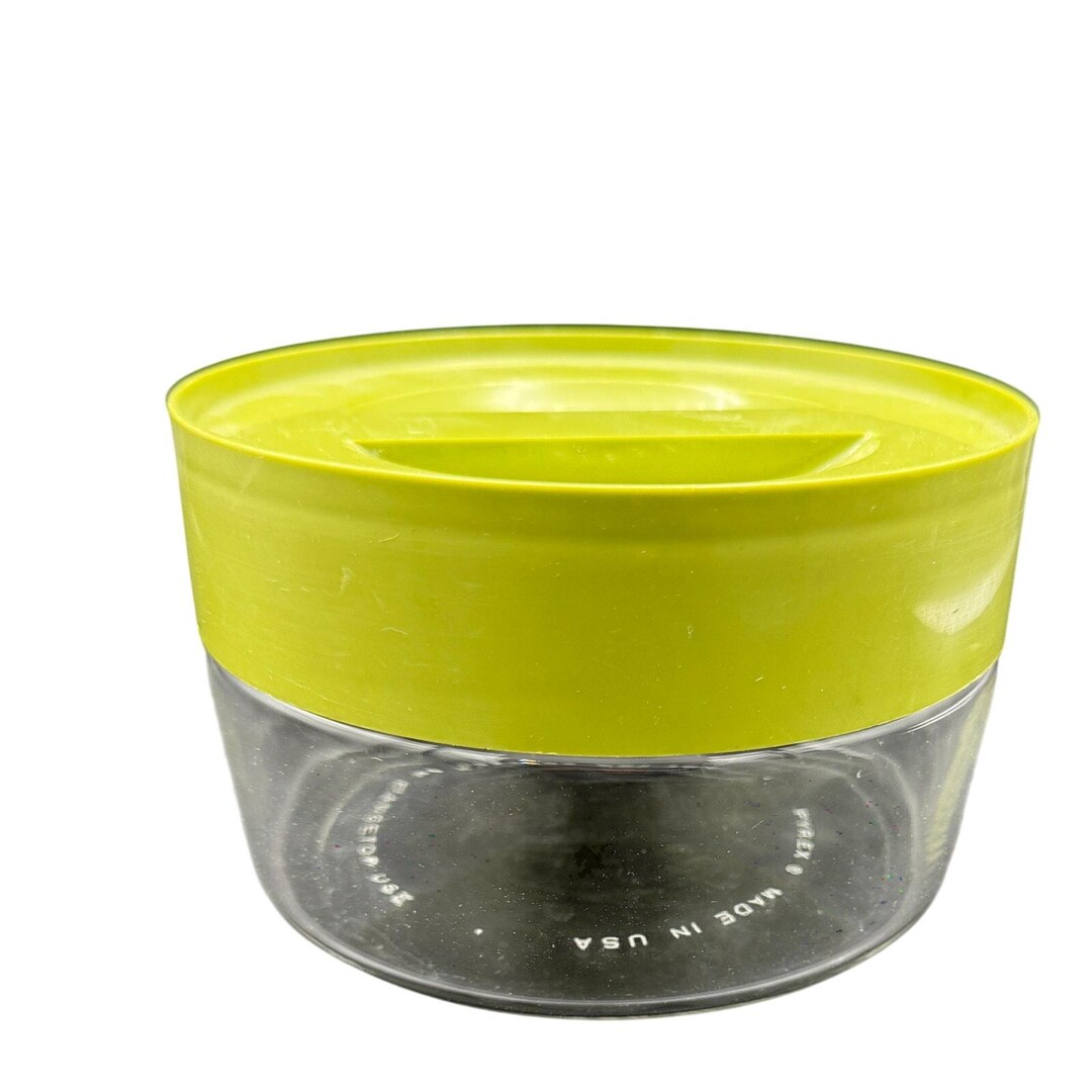 Vintage Pyrex Store and See Canister With Yellow Lid Jar - Etsy