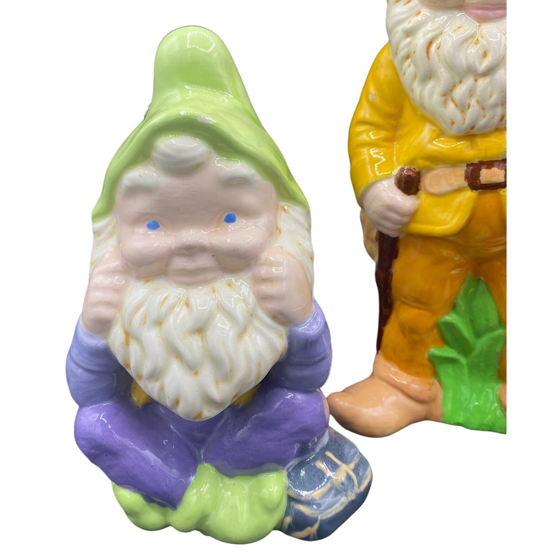 Set Vtg Gnome 60s 70's German Made Ceramic Garden Figure Elf Terra ...