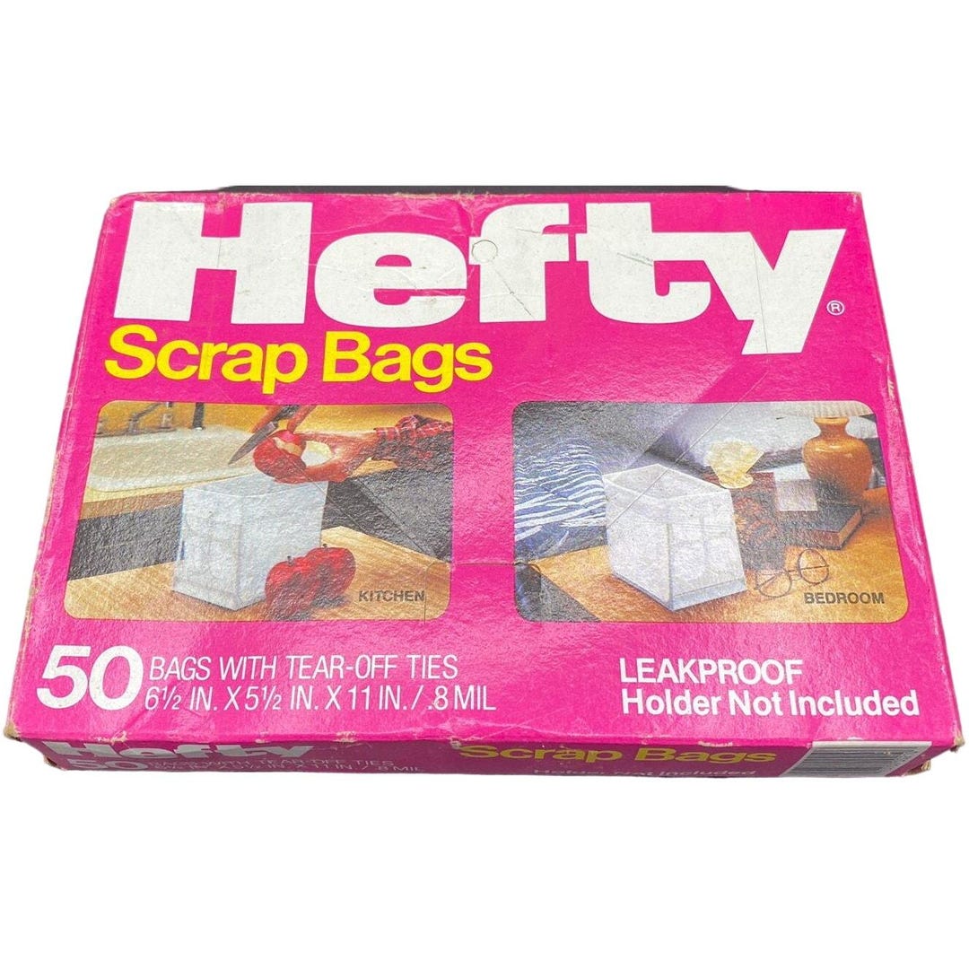 Vintage NOS 1984 Hefty Scrap Bags With Tear off Ties 50 White Bags Discontinued - Etsy