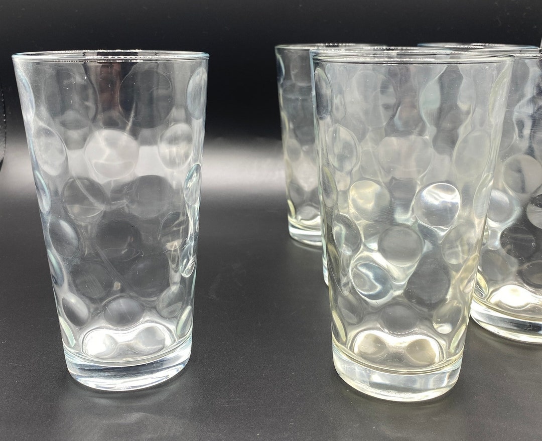 Set 6 Vintage Pasabahce Art of Glass Turkey Crystal Clear Bubble ...