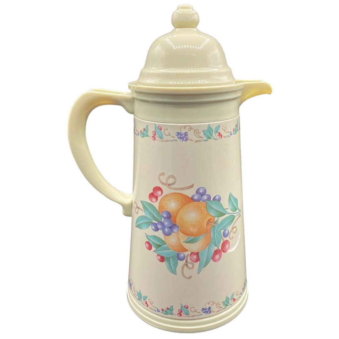 Vtg 1980s Corningware Insulated Carafe abundance Pattern Autumn Fruits ...
