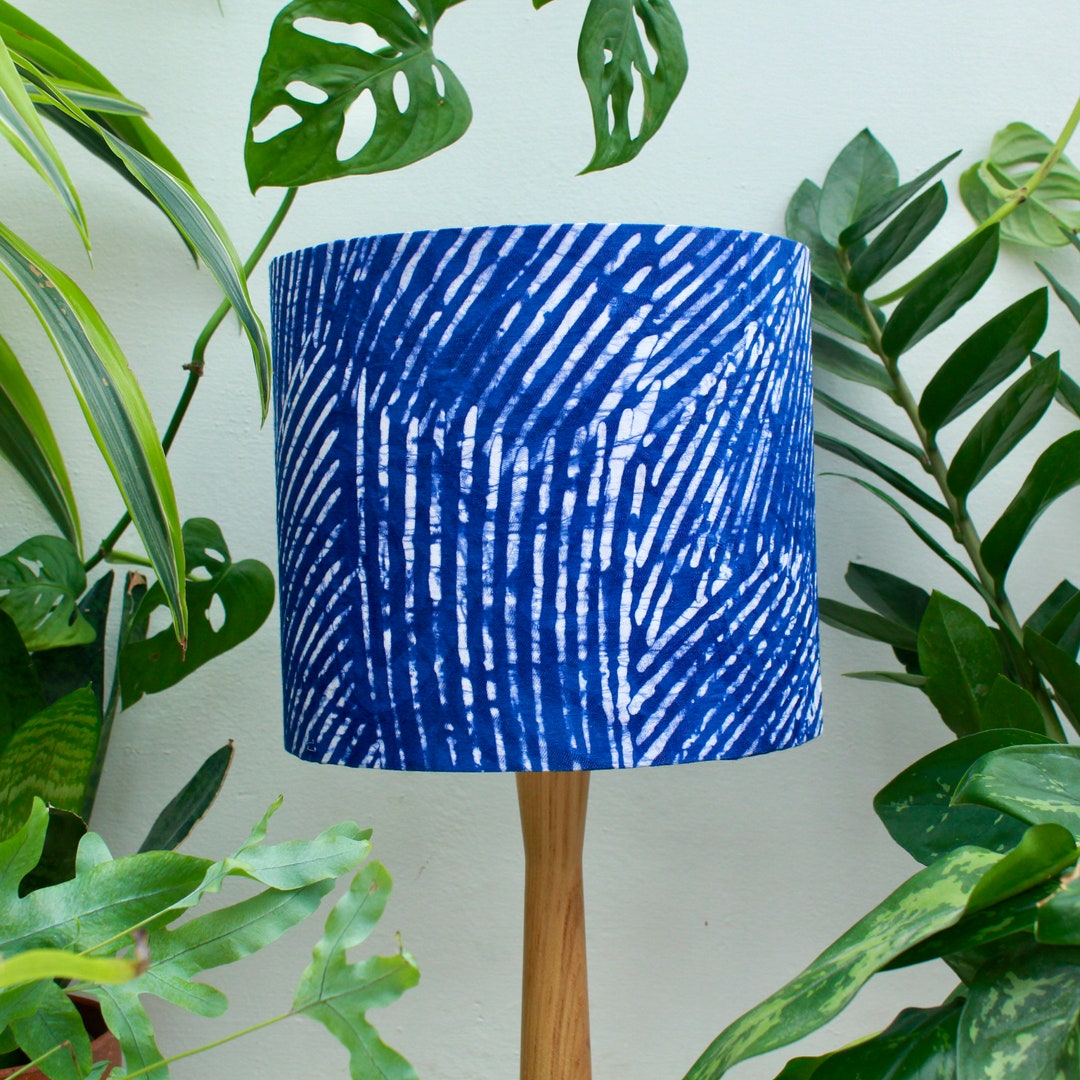Blue Batik African Lampshade for Table Lamp, Floor Lamp or Ceiling ...