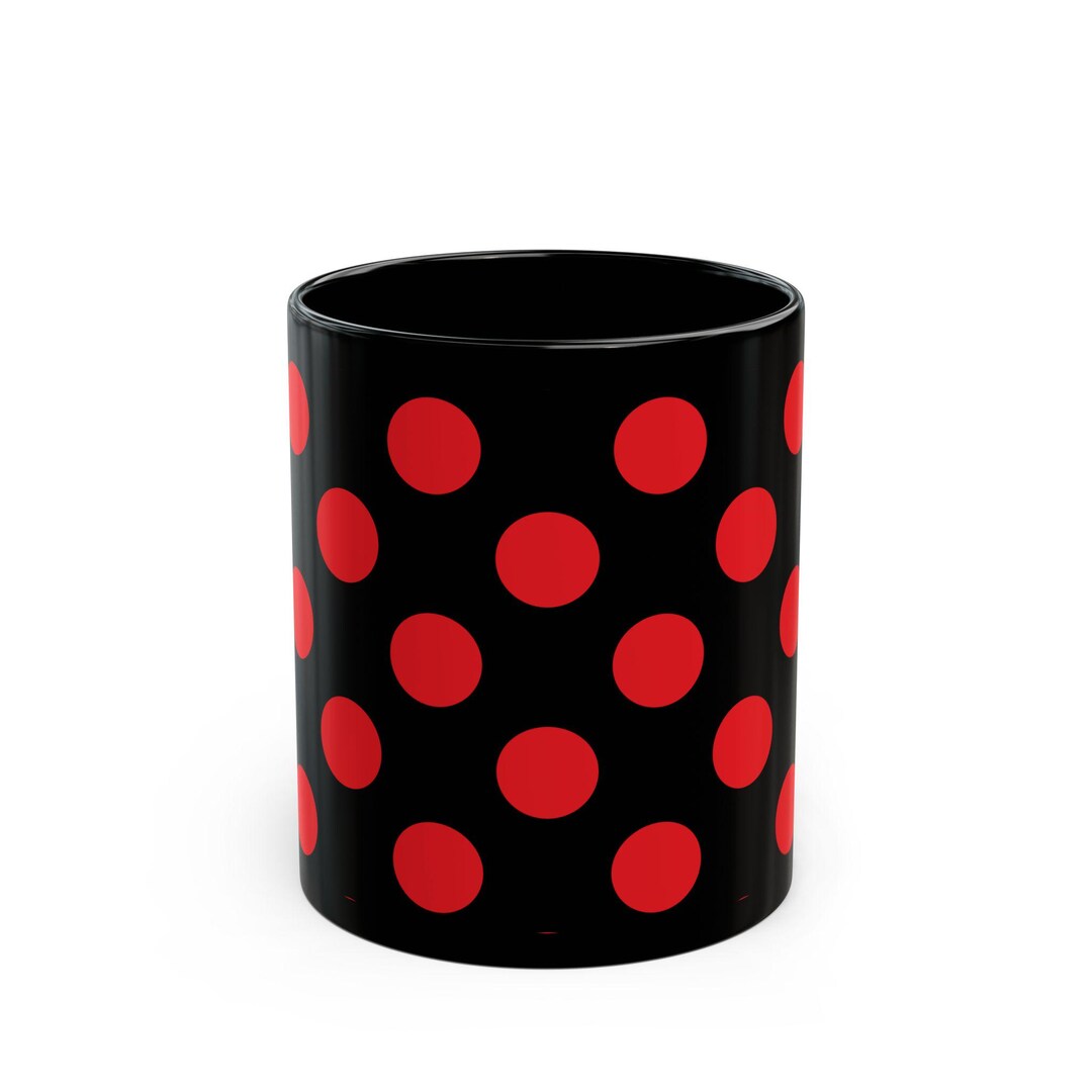 Black and Red Polka Dots "lady Bug" - 11oz Black Mug - Etsy