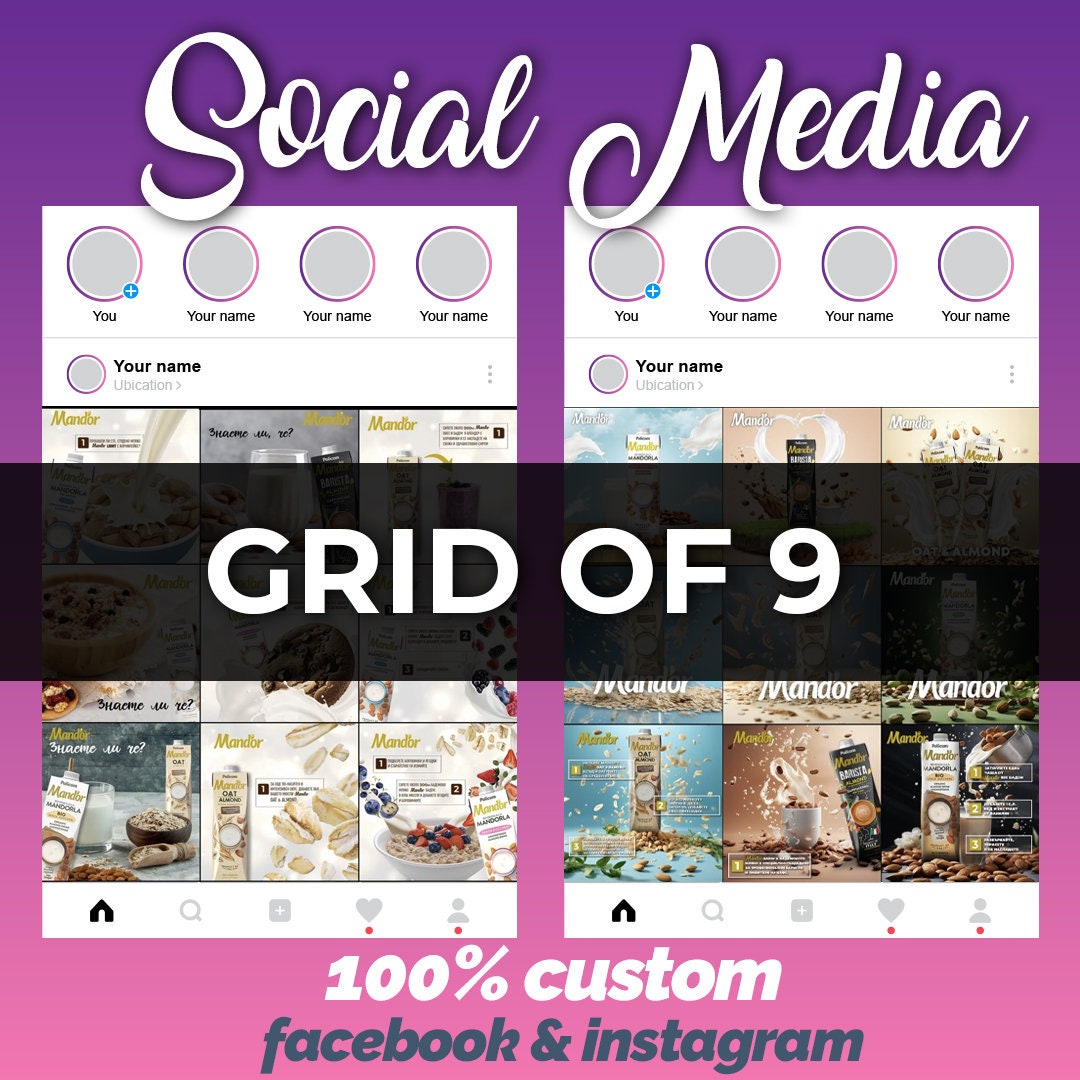 Social Media Posts Grid of 9 Posts for Effective Social Media - Etsy