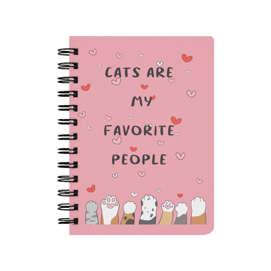 Cat Lover's Journal Pink Spiral Notebook for Cat - Etsy
