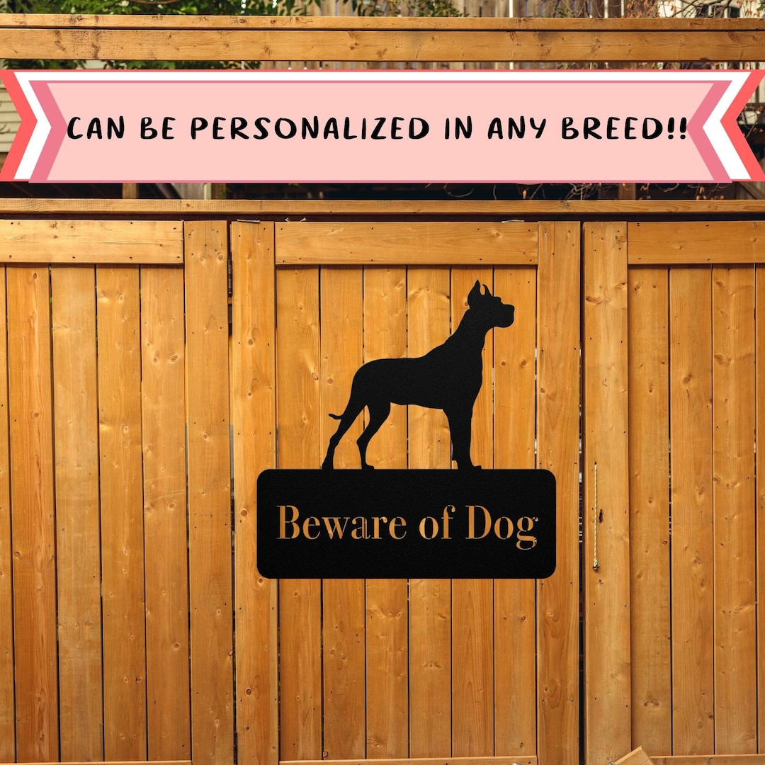 Beware of Dog Sign, Personalized Dog Sign, Dog Breed Sign, Dog in Yard ...