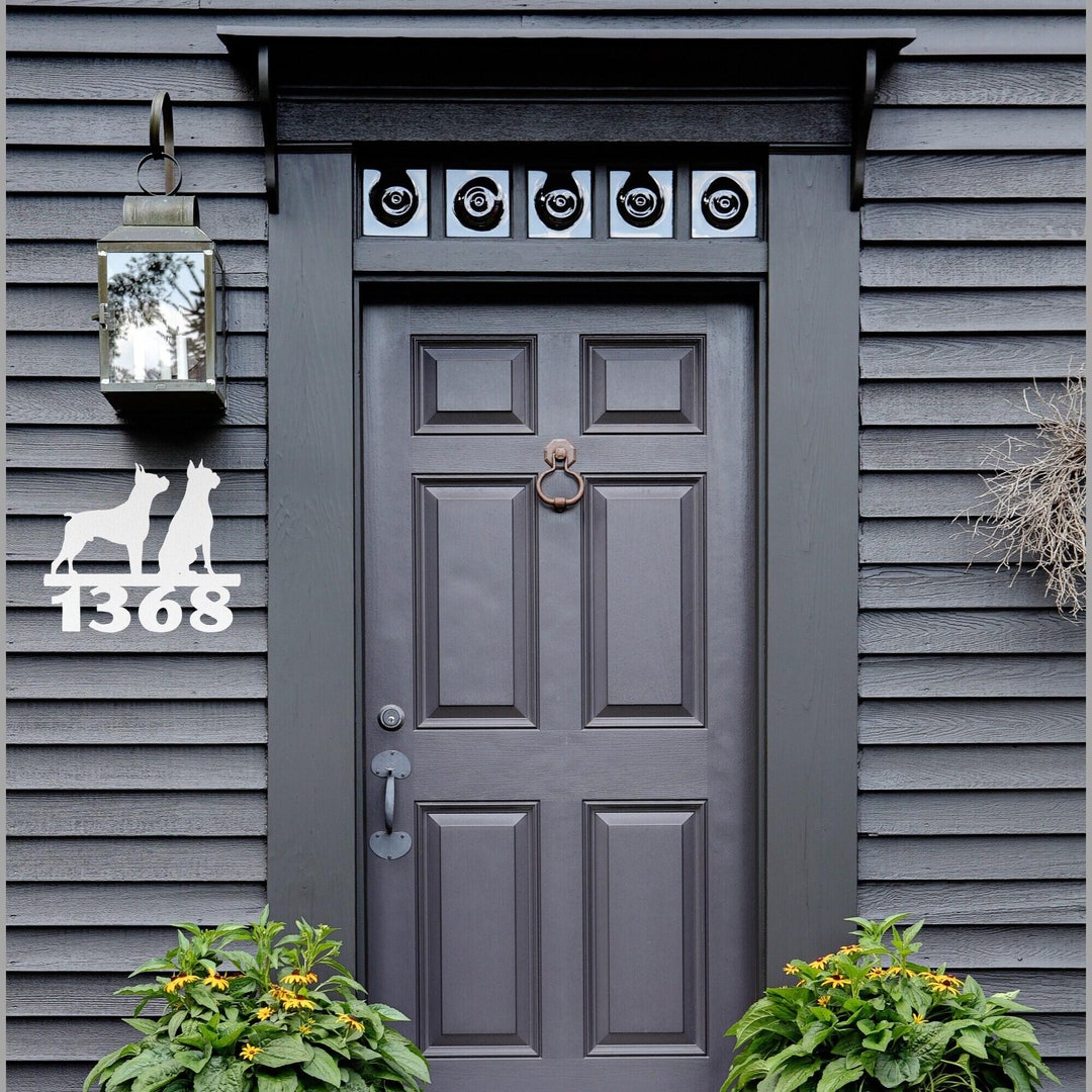 Multiple Dog Metal Address Sign, Dog Breed Address Sign, Metal Address ...