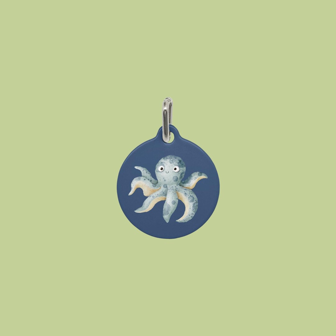 Octopus Pet ID Tag: Customizable Metal Dog/cat Collar Tag - Etsy