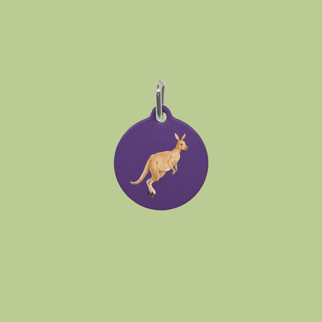 Kangaroo Dog Id Tag, Kanga, Roo, Metal Pet Id Tag, Kangaroo Cat Id Tag ...
