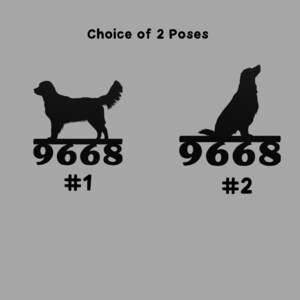 Golden Retriever Address Sign, Hanging Address Sign, Metal Home Address ...