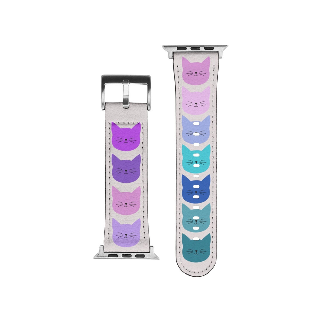 Cute Cat Apple Watch Band, Vegan Watch Band, Cat Lover's Gift, Cat Mom ...