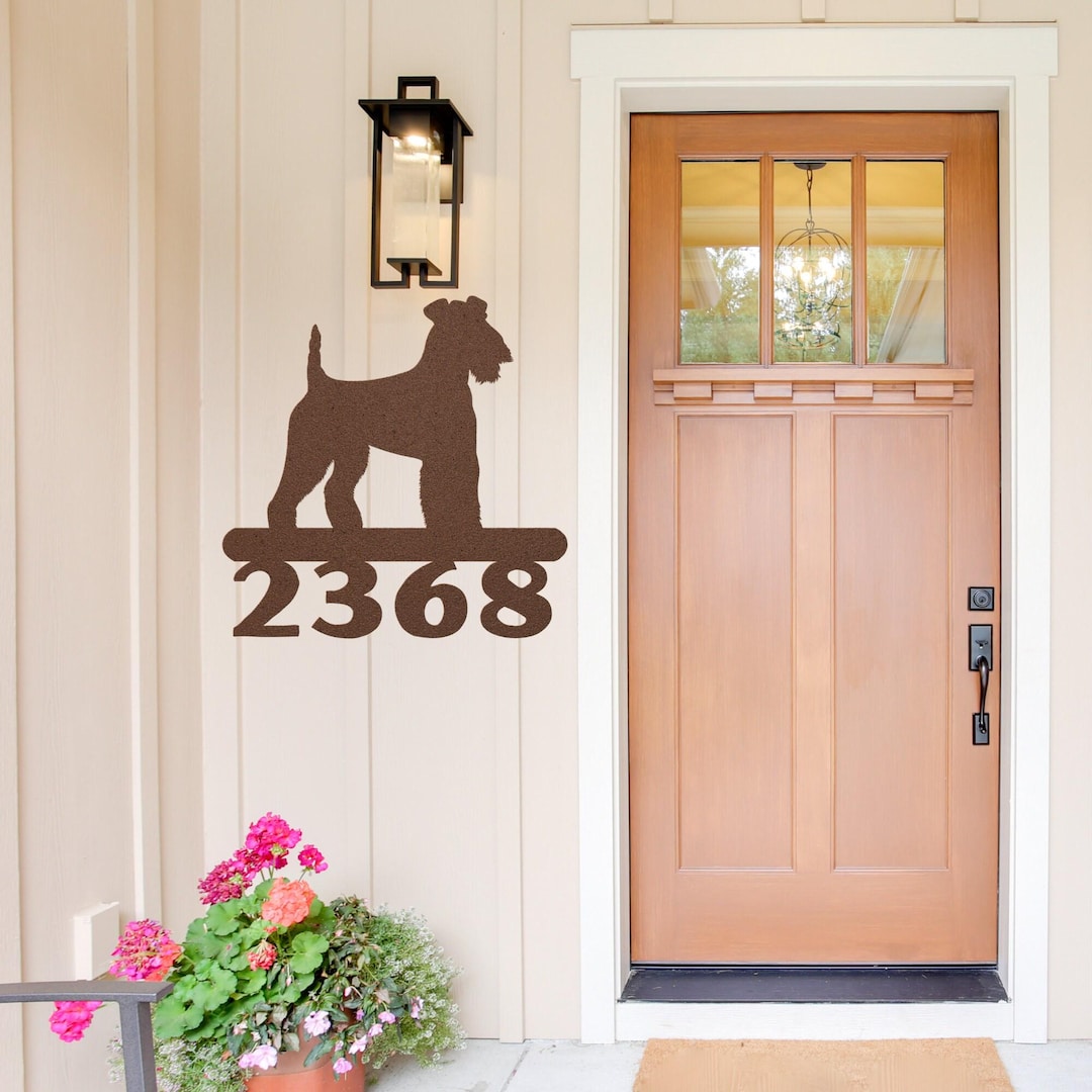 Airedale Dog Address Sign: Custom Metal Home Decor - Etsy