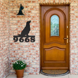 Golden Retriever Address Sign, Hanging Address Sign, Metal Home Address ...