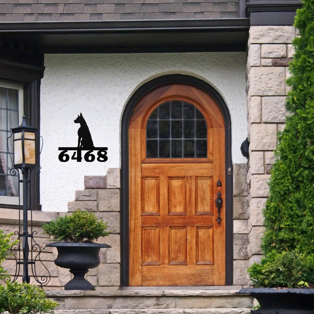 Doberman Pincher Address Sign, Doberman, Hanging Address Sign, Doberman ...