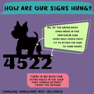 Golden Retriever Address Sign, Hanging Address Sign, Metal Home Address ...