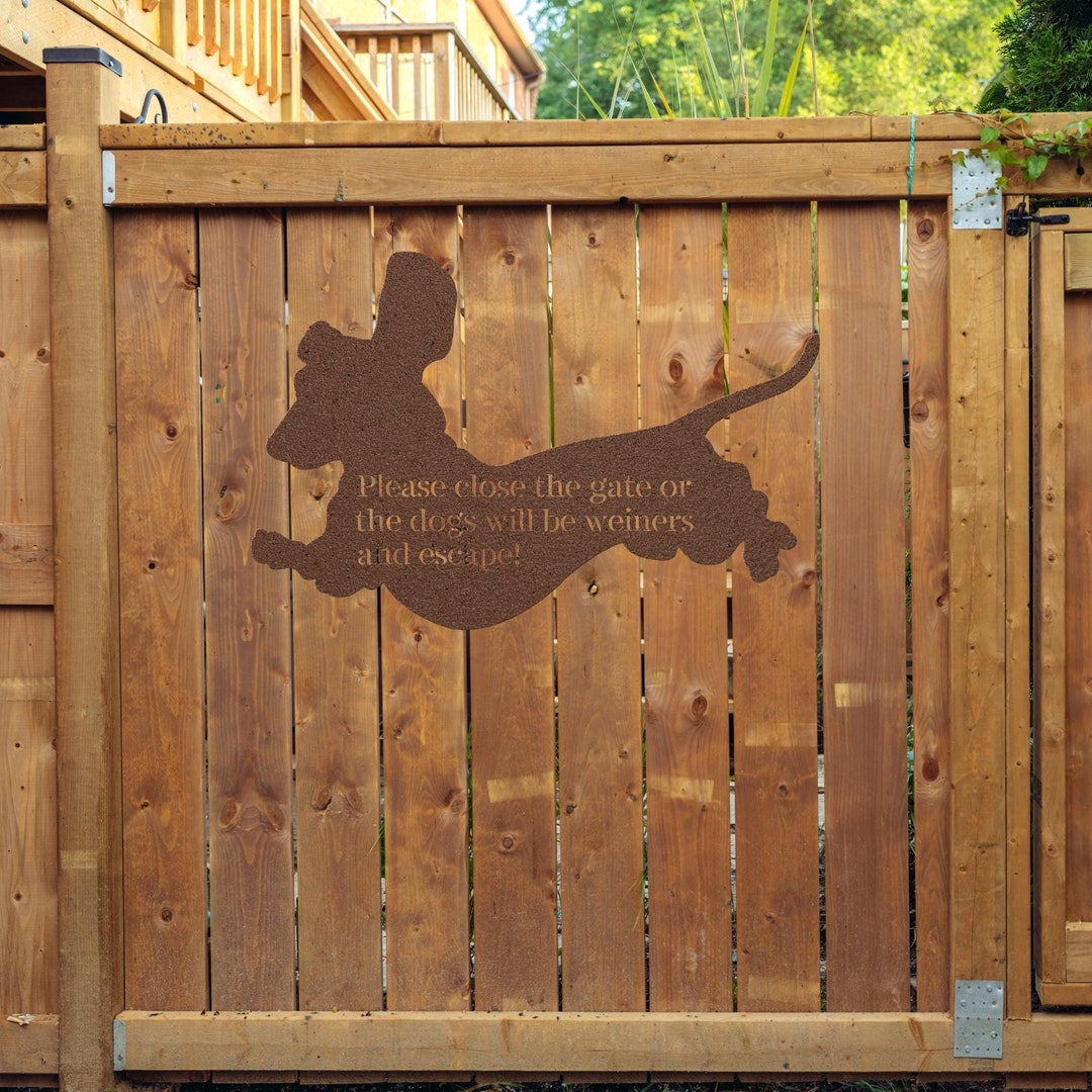 Funny Personalized Metal Gate Sign: Customize With BREED and Message - Etsy
