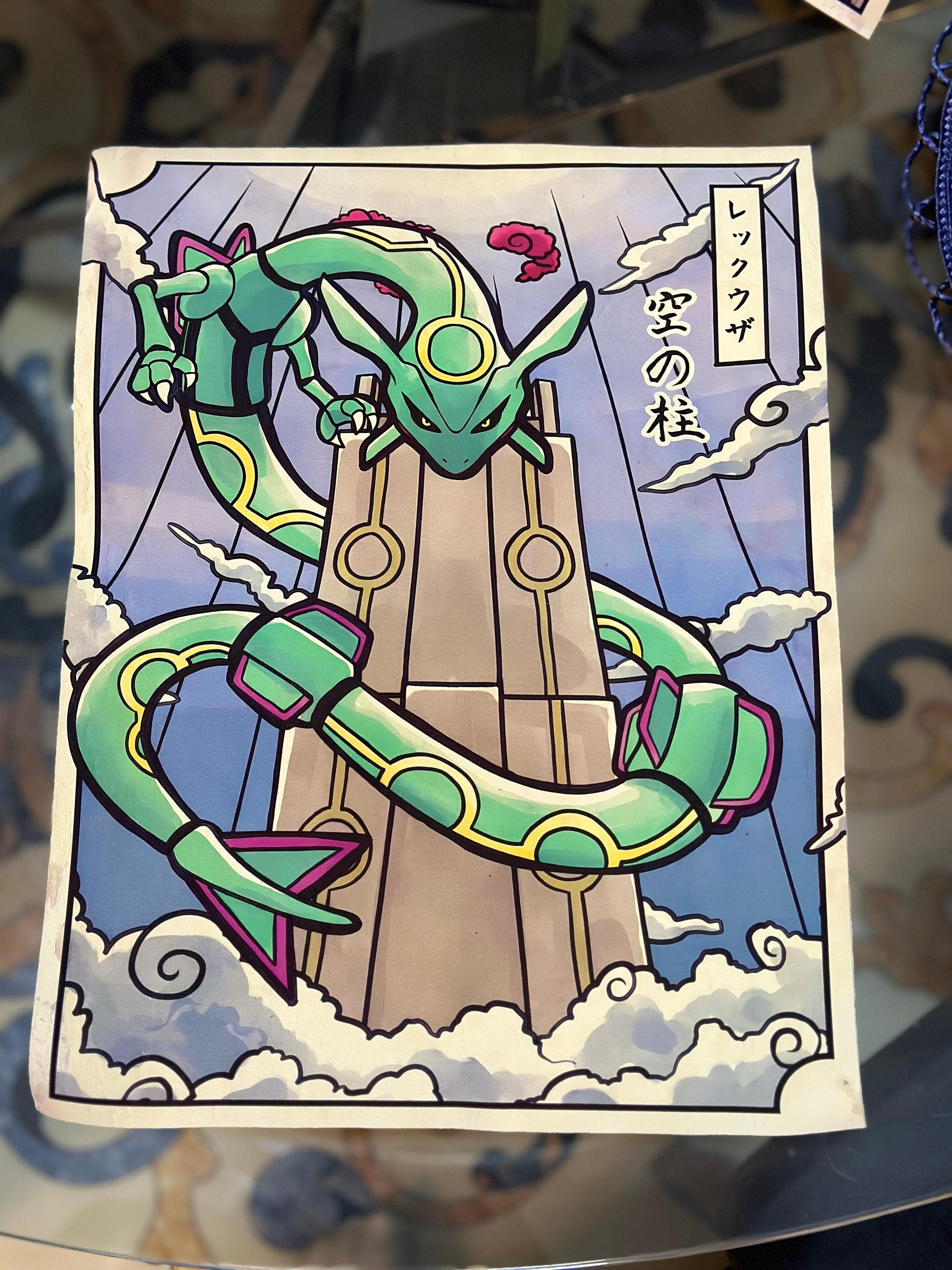 Japanese Style Rayquaza Canvas Pokémon - Etsy