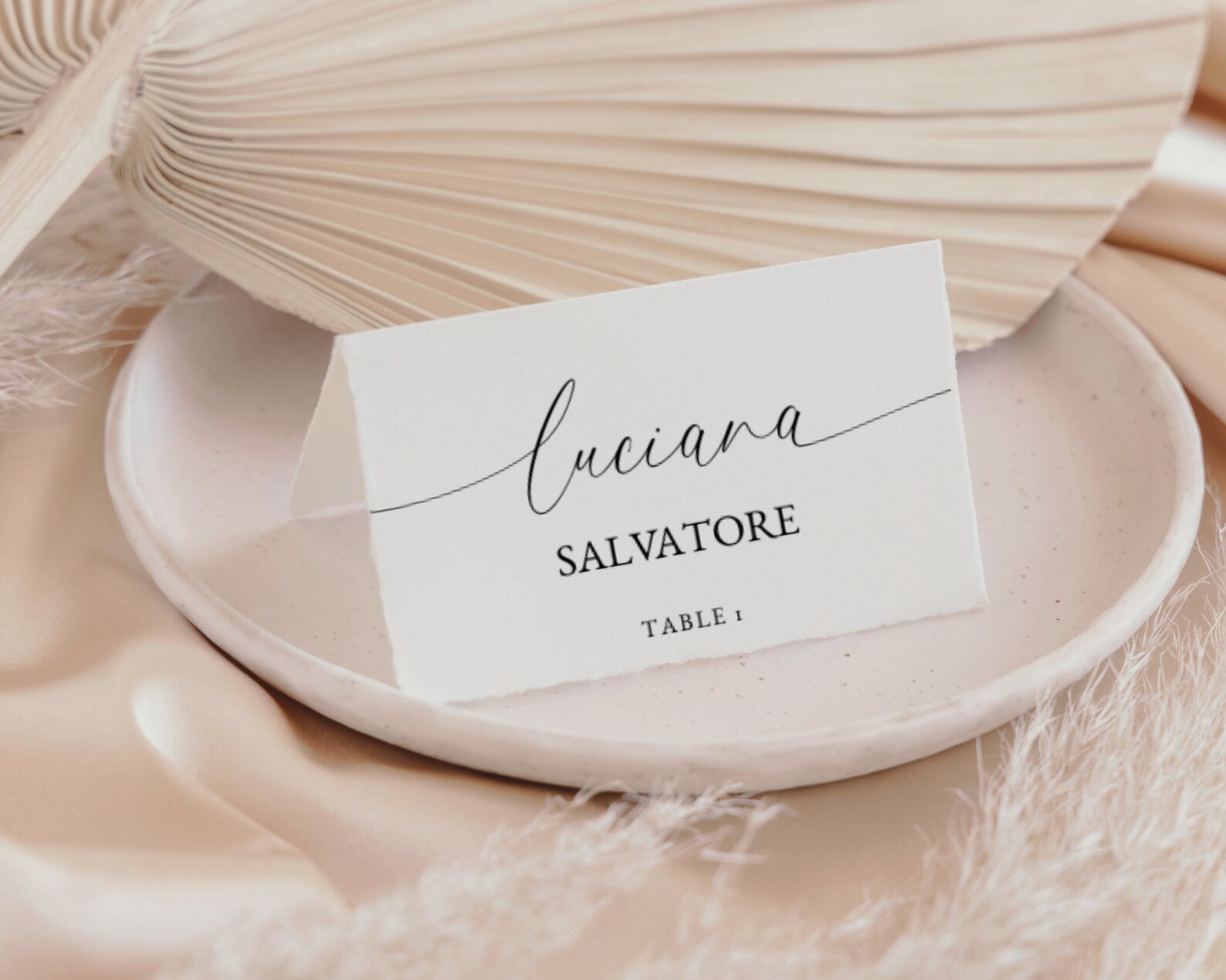 Name Card Template, Minimalist Place Card Template, Printable Name ...